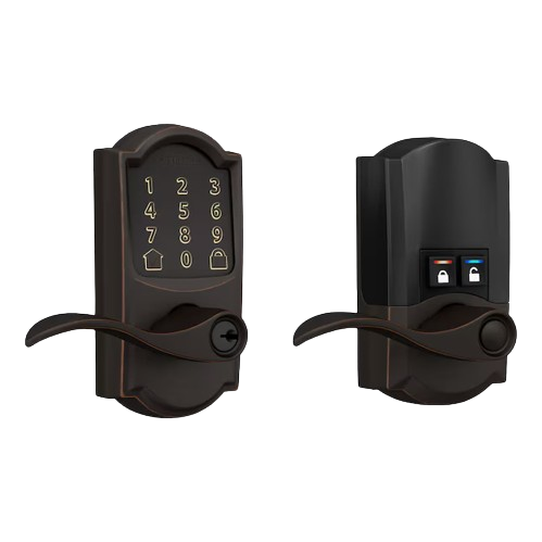 Schlage Encode Lever Wifi Bluetooth Electronic Handle Smart Lock with Lighted Keypad Touchscreen ...